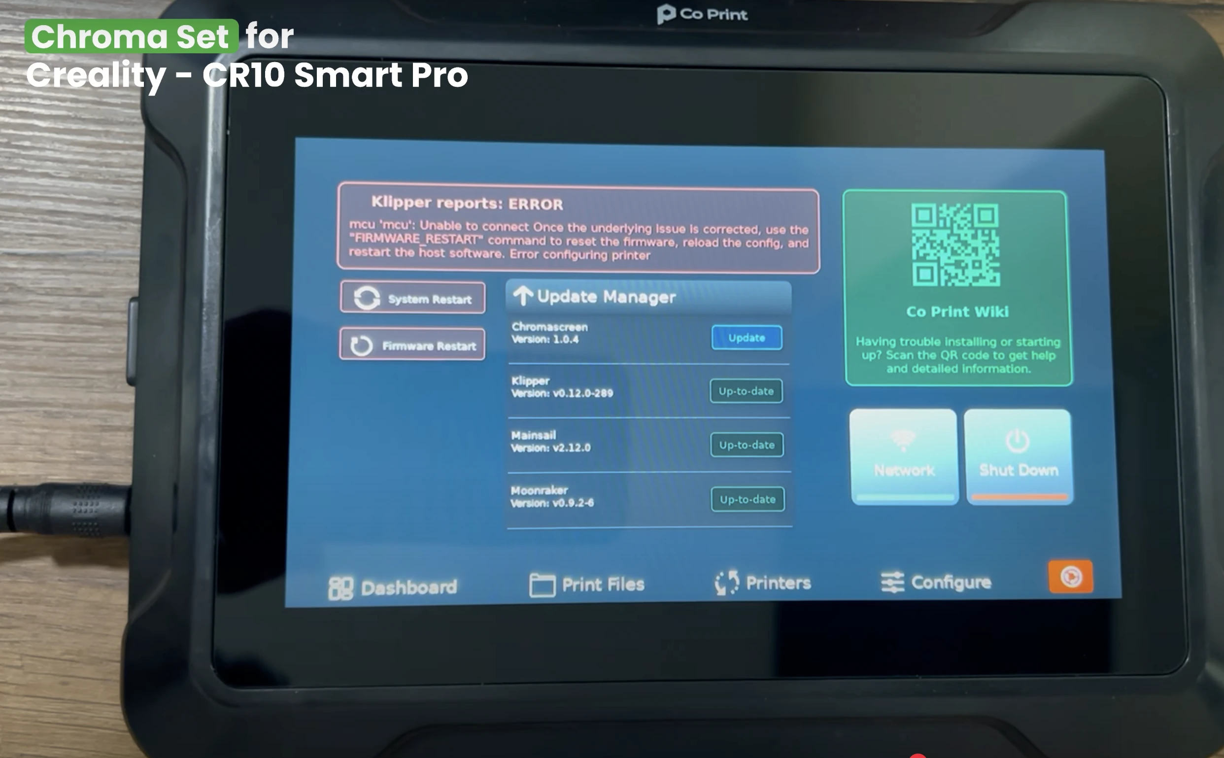 Creality CR10 Smart Pro ChromaSet Setup Guide | Co Print Wiki